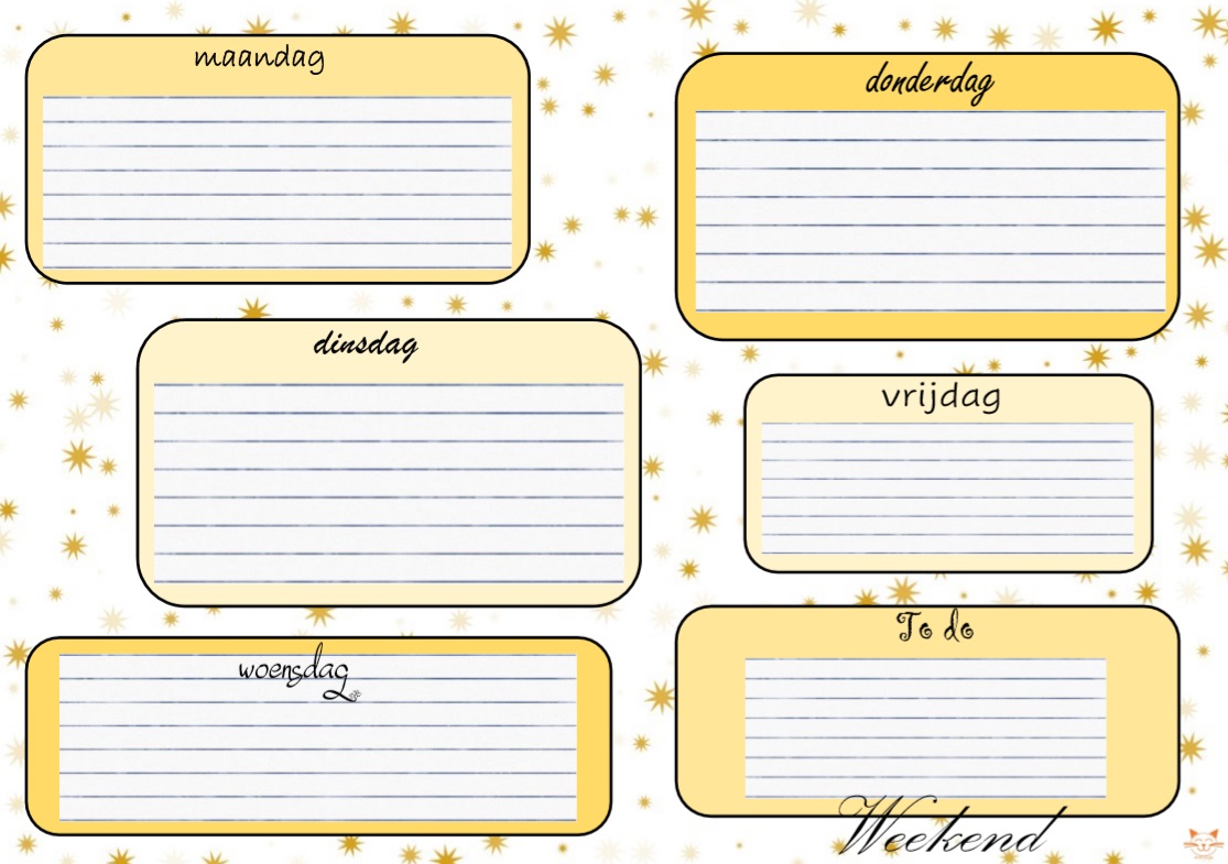 weekplanner – In m'n Sas