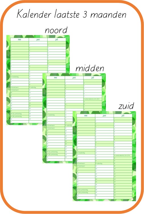 Laatste 3 maanden kalender – In m'n Sas